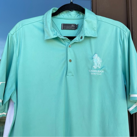 Mizuno | Shirts | Mizuno Golf Turquoise Camelback Golf Club Snap Polo L ...